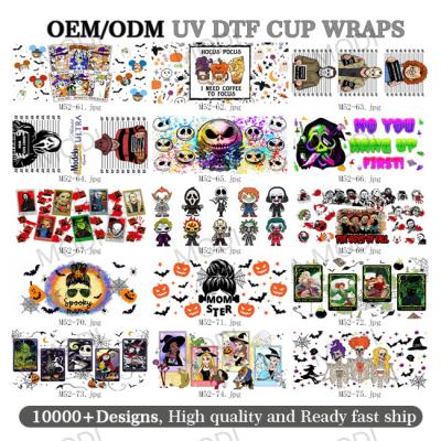 China 16OZ UV DTF Transferências Para Halloween Cup Wrap Designs On Glass Tumblers Para Projetos Personalizados à venda