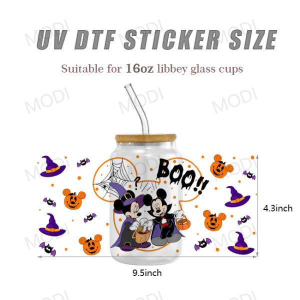 Quality UV DTF Cup Wrap Transfers For Glass Tumblers Halloween Cup Stickers Design for sale