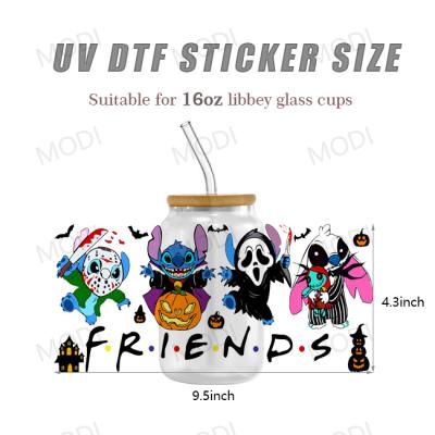 China 16OZ UV DTF Transferências Para Halloween Cup Wrap Designs On Glass Tumblers Para Projetos Personalizados à venda