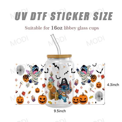 China Snelle en gemakkelijke Halloween Cup Wrap Designs met UV DTF Transfers voor Glass Tumblers Te koop