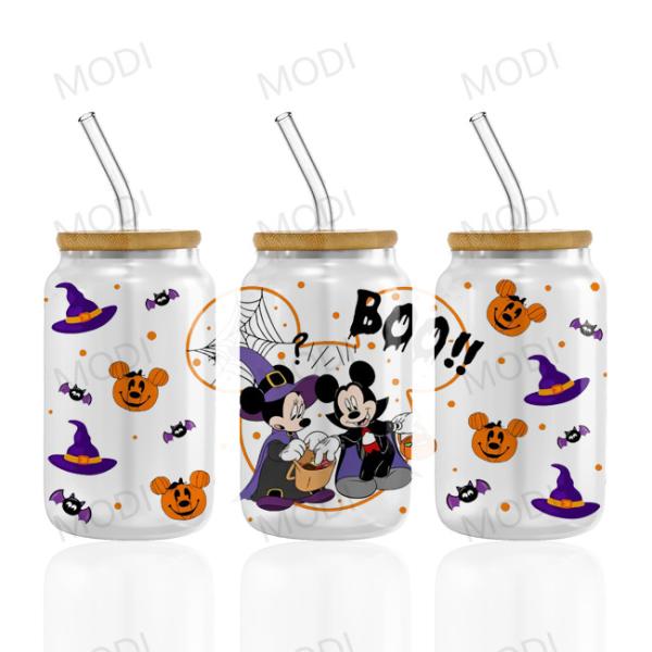 Quality UV DTF Cup Wrap Transfers For Glass Tumblers Halloween Cup Stickers Design for sale