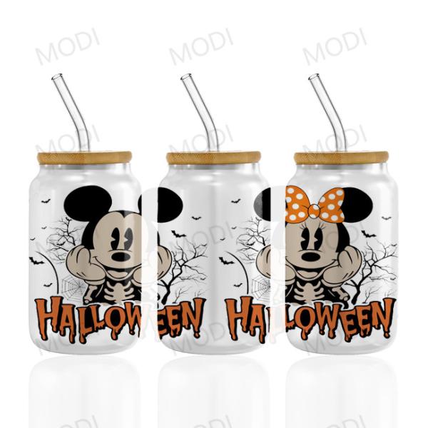 Quality Mickey Design Halloween UV DTF Cup Wraps For Glass Tumblers Transfers for sale