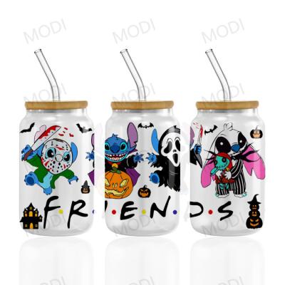 China 16OZ UV DTF Transferências Para Halloween Cup Wrap Designs On Glass Tumblers Para Projetos Personalizados à venda
