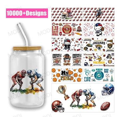 Cina UV DTF Transfer Cup Wrap Sticker per Tumbler di vetro Logo personalizzato Rugby Sports Balls 16Oz in vendita