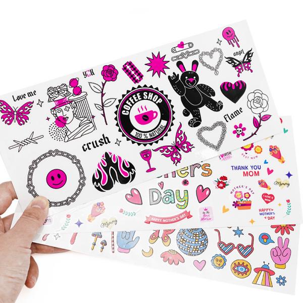 Quality Custom Design 3D UV Dtf 16oz-24oz Cup Wraps Waterproof Transfer Stickers Decals for sale