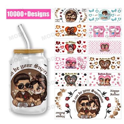 Cina Giorno di San Valentino UV DTF Trasferimenti Per Coppe Avvolgimenti Logo Personalizzato Libbey Glass Tumbler in vendita