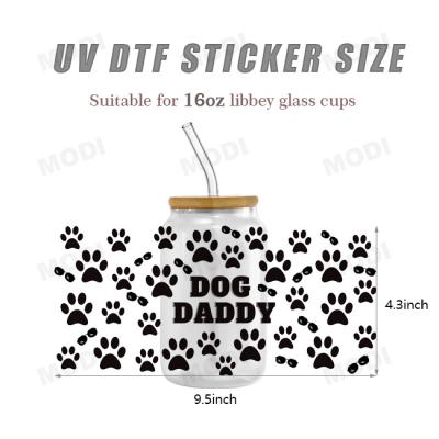 Cina 16oz Coppa di vetro DTF Coppa Wrap Transfer Sticker UV DTF Coppa Wrap Transfer all'ingrosso UVDTF Tumbler Wrap in vendita