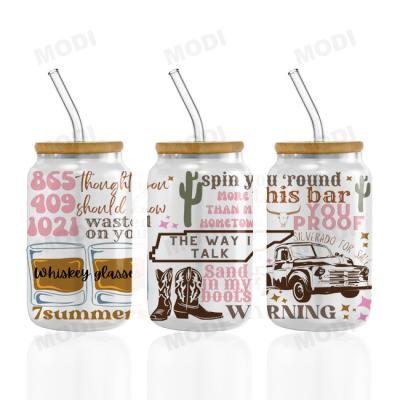 China Groothandel Klaar om te overdragen UV DTF Cup Wraps Custom Wraps Voor 16oz 20oz Libbey Glasbekers Koffiekoppen Tumblers Stick Te koop