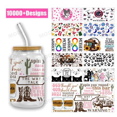 China Groothandel Klaar om te overdragen UV DTF Cup Wraps Custom Wraps Voor 16oz 20oz Libbey Glasbekers Koffiekoppen Tumblers Stick Te koop
