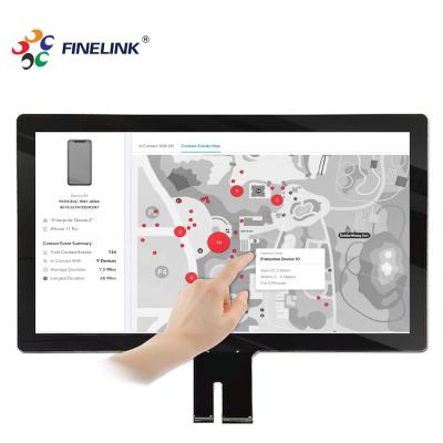 China 27 inch aanpassing geprojecteerde capacitieve touchscreenpaneel voor industriële Te koop