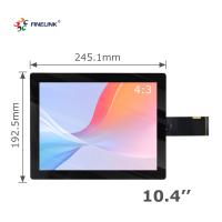 China 10.4 Inch Waterproof PCAP Touchscreen I2C USB Interface 10 Points Multi-Touch for sale