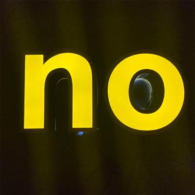 China Backlit Letters on the Front of the Door Sign Acrylic Metal Backlit Characters 3D LED Billboard Logo for sale