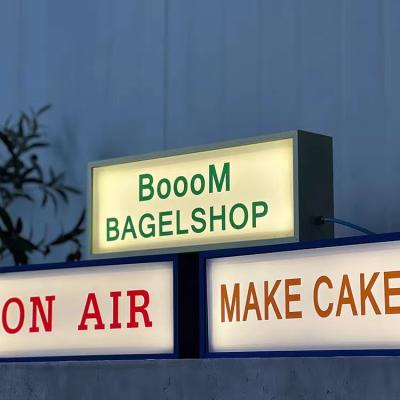 China Mobile charging store light box replaceable panel desktop logo signboard customization for sale