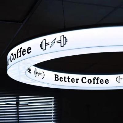 China Creative ring acrylic light box Bar Coffee Clothing store atmosphere sense signs circular ring billboard for sale