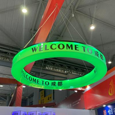 China 2023 Custom double sided illuminated round backlit acrylic light 3d metal led advertising light boxes for sale