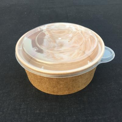 China Aangepast Kraftpapier-Document Meeneem de Lunch Verpakkend Vakje van het Saladefruit met Huisdierenvenster for sale