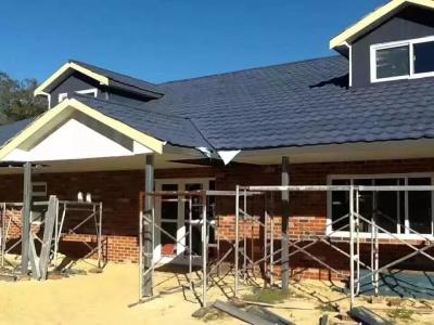 China shingle brown and golden colored sand coated metal roofing tile for sale