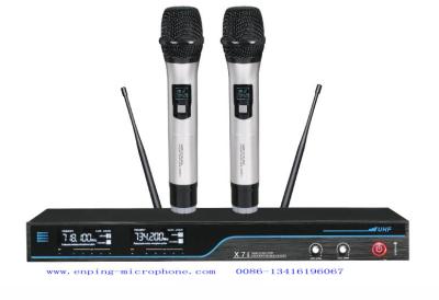 China X7 fixed frequency wireless microphone system UHF Dual channel rack mountable very low price for sale