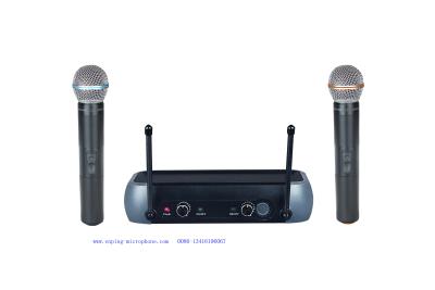 China LS-799  UHF Dual channel  wireless microphone system with plastic box / shure style for sale