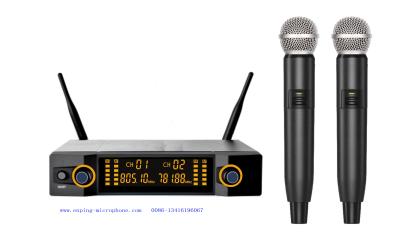 China LS-808 ture diversity  UHF double channel  wireless microphone system /new style for sale