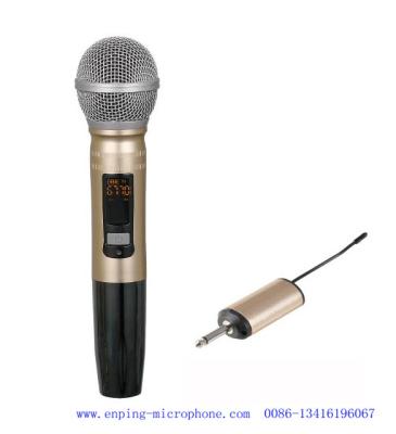 China C13 / rechargeable professional universal mini multi-channel UHF wireless microphone  with one handheld & 6.35mm plug for sale