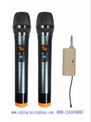 China C9 / professional & easy-set-up universal  UHF wireless microphone  with 16 selectable frequency with two handhelds for sale