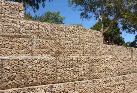 Gabion basket used as retaining wall