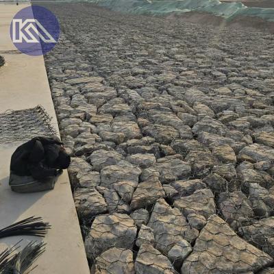 China 6x2x0.3m Wire Mesh Gabion Baskets 60x80mm Mesh Hole For River Channel Protection for sale