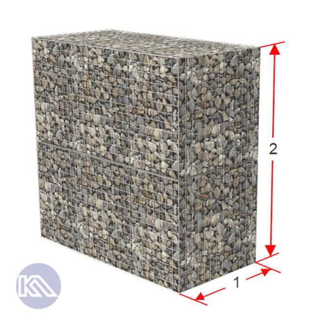 Welded gabion retaining wall installation example