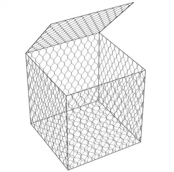 Quality 1x1x1m Galvanized Iron Wire Mesh Metal Cage Stone Walls With Plain Weave Stone Cage Net Gabion Basket for sale