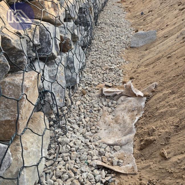 Gabion cages used in landscape design application
