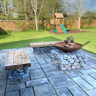 China Modular Welded Gabion Seating Commercial Grade Landscape Mesh Benches for sale