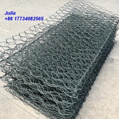China PVC Coated Green Color Box Gabion 2x1x1 Wall Hexagonal Wire Mesh Gabion Basket for sale