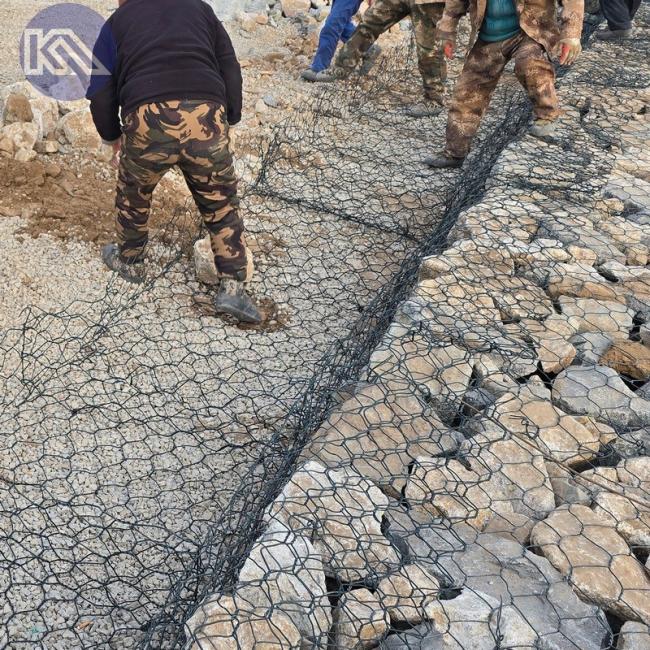 Close-up view of Gabion Mesh structure
