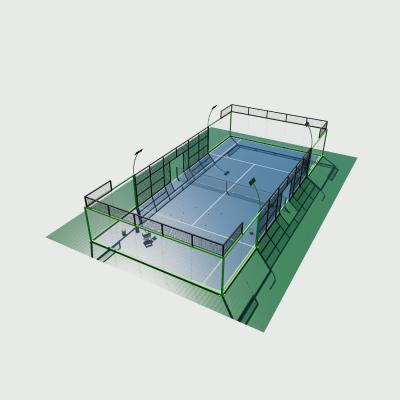 China A06 Panoramic Padel Court 10x20m Durable Eco Friendly Weather Resistant Waterproof Full for sale