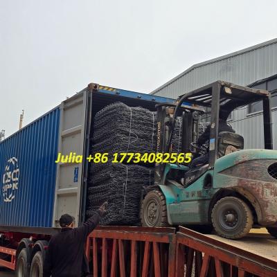 China PVC Coated 4×1×1M 80×100mm Hexagonal Mesh Hole Hot Galvanized Gabion Baskets Cage for sale