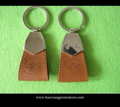 China Promotional hand made leather keychain, leather key chain,Metal PU Custom Leather Keychain for sale