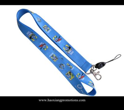 China Full blue colors heat transfer printed lanyard for sale, custom sublimation lanyards for sale