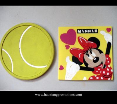 China Customized embossed 3D relief logo soft eco-friendly silicone rubber pvc cup coaster for sale