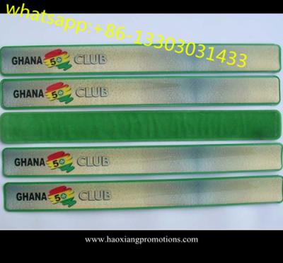 China New product of promotional reflective PVC slap wristbands made in China for sale