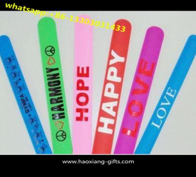 China OEM factory promotion gift PVC slap band/PVC slap bracelet/ reflective slap band for sale