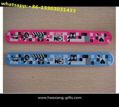 China wholesale China supplier promotional gift silicone slap band with printing logo for sale