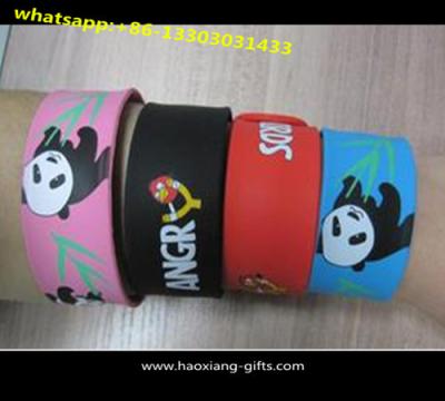 China Hot sale custom personalized slap bracelets/snap silicone wristbands for sale