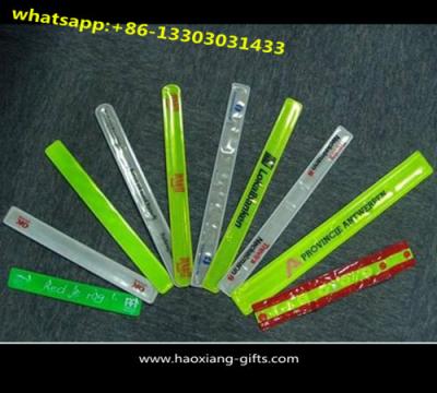 China Pvc reflective custom reflective band wide slap bracelet for sale for sale