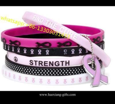 China promotional customized 1/4 inches silicon wristband/bracelet for festivals for sale