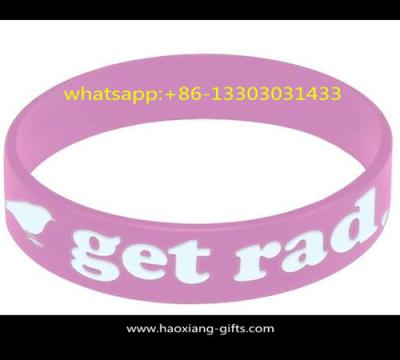 China Manufacture 1/2inch pringting logo dual layers color silicone bracelet/wristband for sale