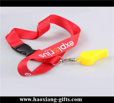 China red color Custom logo 20*900mm polyester  lanyard with whistle for promotion for sale