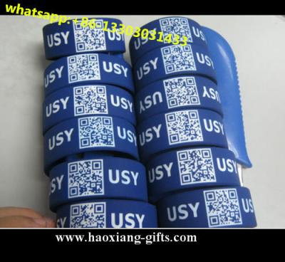 China high quality low cost custom debossed QR code ID silicone wristband/bracelet for sale