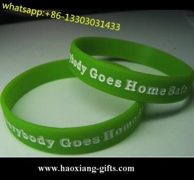 China Custom embossed/debossed/printed logo Silicone Wristband / silicone bracelet for sale