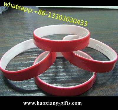 China Hot Sale Double Sided Custom Cheap Silicon Bracelet Silicone wristband For Gift for sale